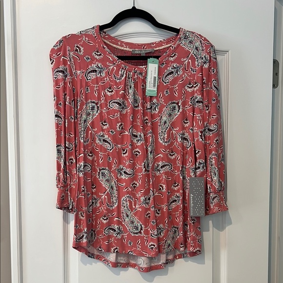 Daniel Rainn | Tops | Daniel Rainn Pink Tunic 34 Sleeve Pleated | Poshmark